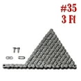 Brand New 35 Roller Chain 3 Feet with 1 Connecting Link, Heat Treated ...