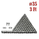 Brand New 35 Roller Chain 3 Feet with 1 Connecting Link, Heat Treated ...