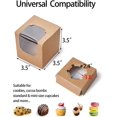 Cupcake Boxes 50 Pcs Brown Kraft Individual Cupcake Box, Single ...