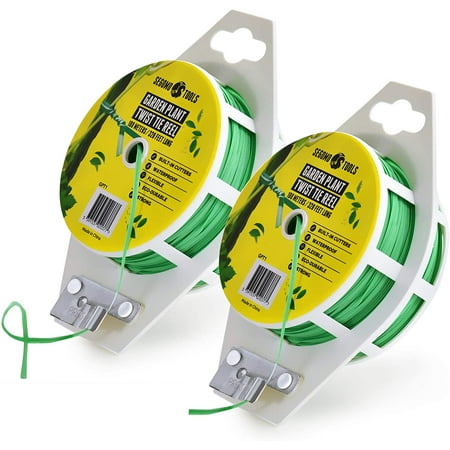 Segomo Tools 2 Pack 328 Feet (100 Meter) Long Garden Twist Tie Reel ...