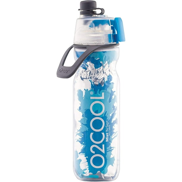 O2COOL Mist N' Sip 20 fl oz No Leak Pull Top Sprout Sports Water Bottle ...
