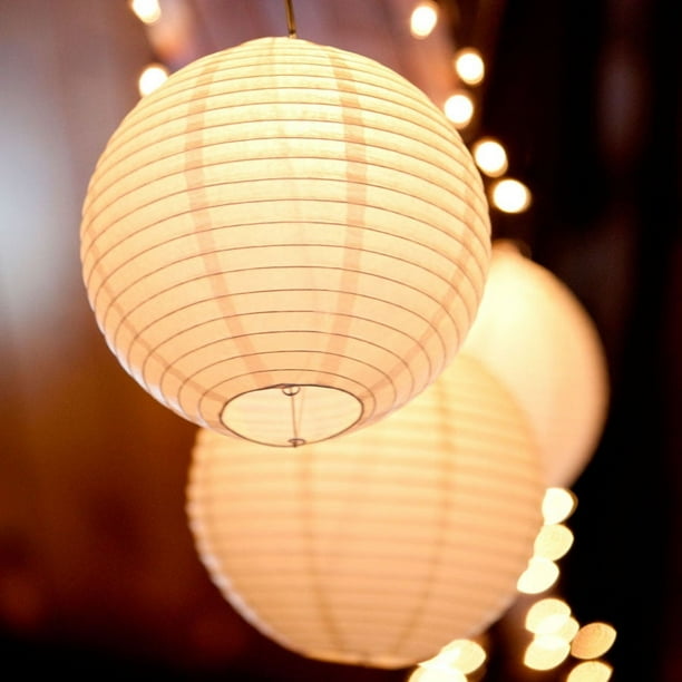10pcs Lot 6 8 10 12 14 16inch Warm White LED Lantern Lights Chinese Paper Ball Lampions For Wedding Party Decoration Walmart en linea