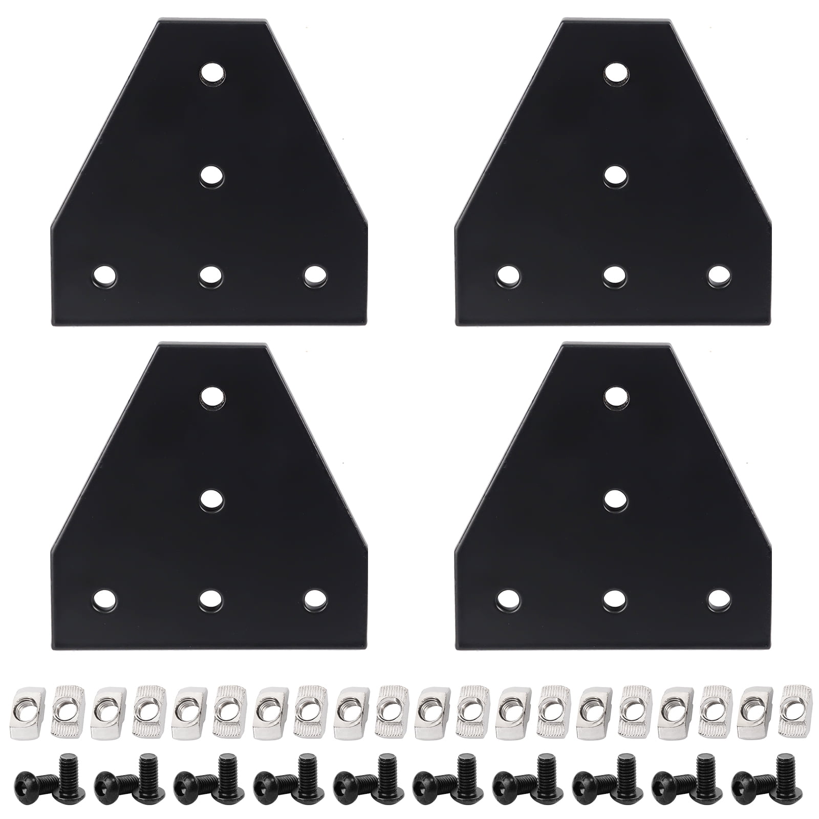 4 PCS 3030 Corner Bracket Connectors 5 Hole T Shape Joint Plates for ...