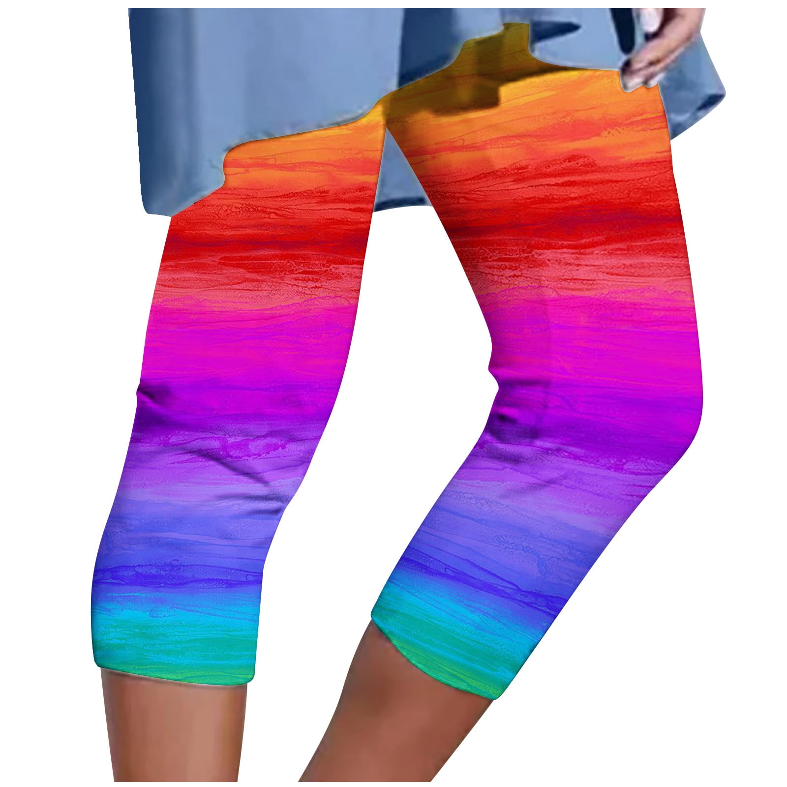 Wenini Cargo Pants Women Summer Calf-Length Pants Gradient Printing ...