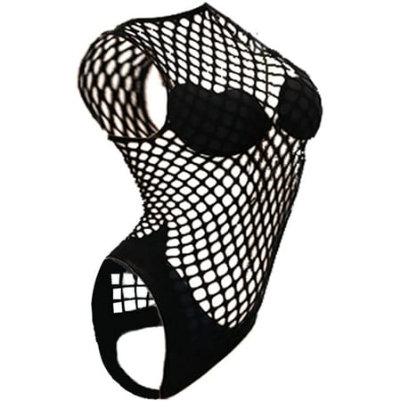 Women'S Fishnet Bodysuit Dress Sexy One Piece Mesh Fishnet Lingerie ...