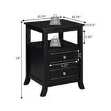 Convenience Concepts Melbourne 2 Drawer End Table with Shelf, White ...