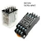 DC12V Coil 14 Pin 4P4T Electromagnetic Purpose Power Relay + Socket ...