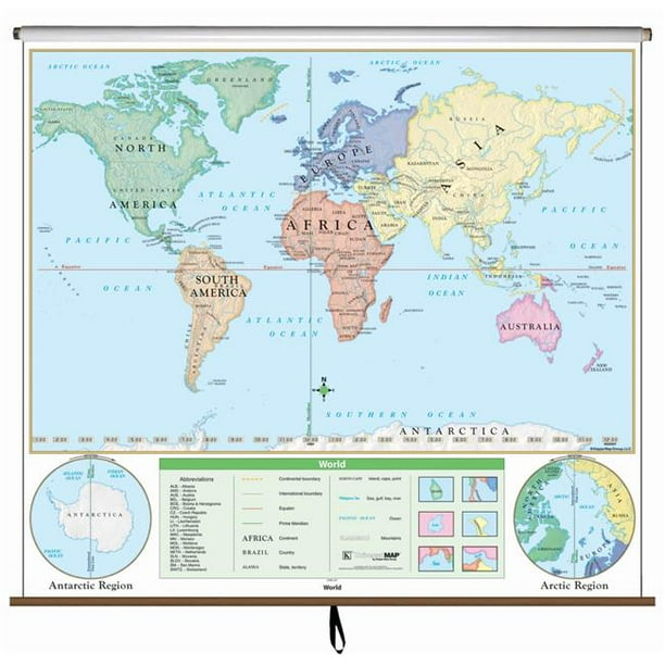 Univarsal 911200431001-63x54-LAM 63 x 54 in. World Beginner Classroom ...