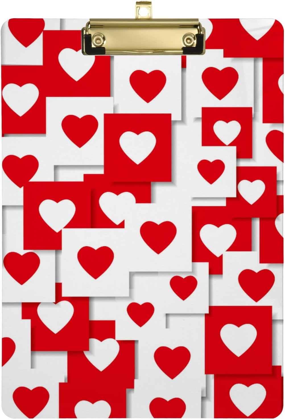 FMSHPON Valentines Red White Hearts Clipboard Hardboard Wood Nursing ...
