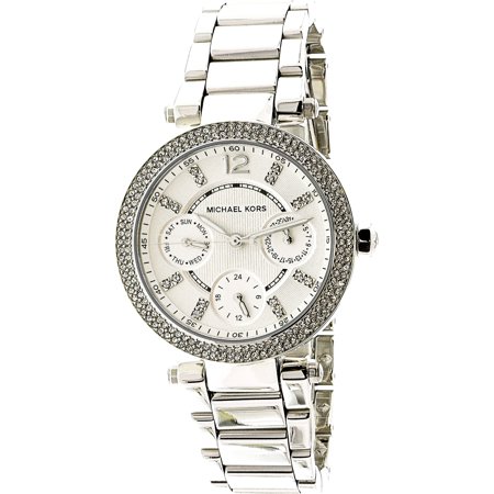 Michael Kors Women's Parker MK5615 Silver Stainless-Steel Japanese ...