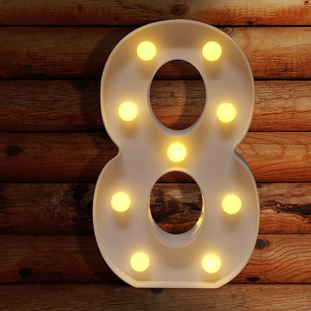 KSCD Light Up Numbers, Led Light Up Number Sign Night Light for Wall ...