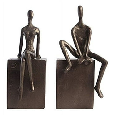 Danya B. Man and Woman Reading on a Block Cast Iron Bookend Sculpture ...