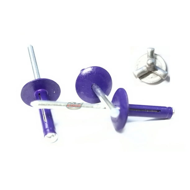 Purple Exploding Pop Rivets 3/16" Tri-Fold Large Head Aluminum Mandrel ...