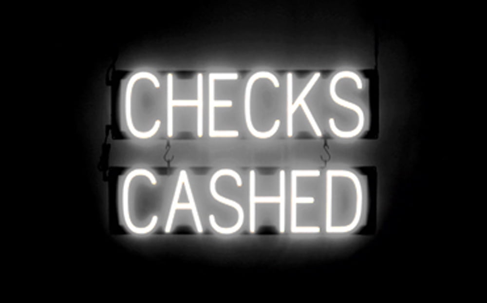 SpellBrite CHECKS CASHED LED Sign for Business. 24.1" x 15.0" White ...