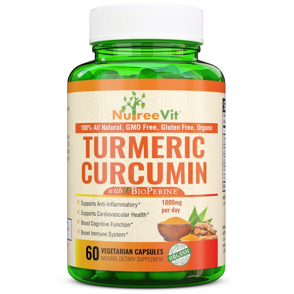 Pure Turmeric Curcumin - 180 Vegetable Capsules - High Potency Turmeric ...