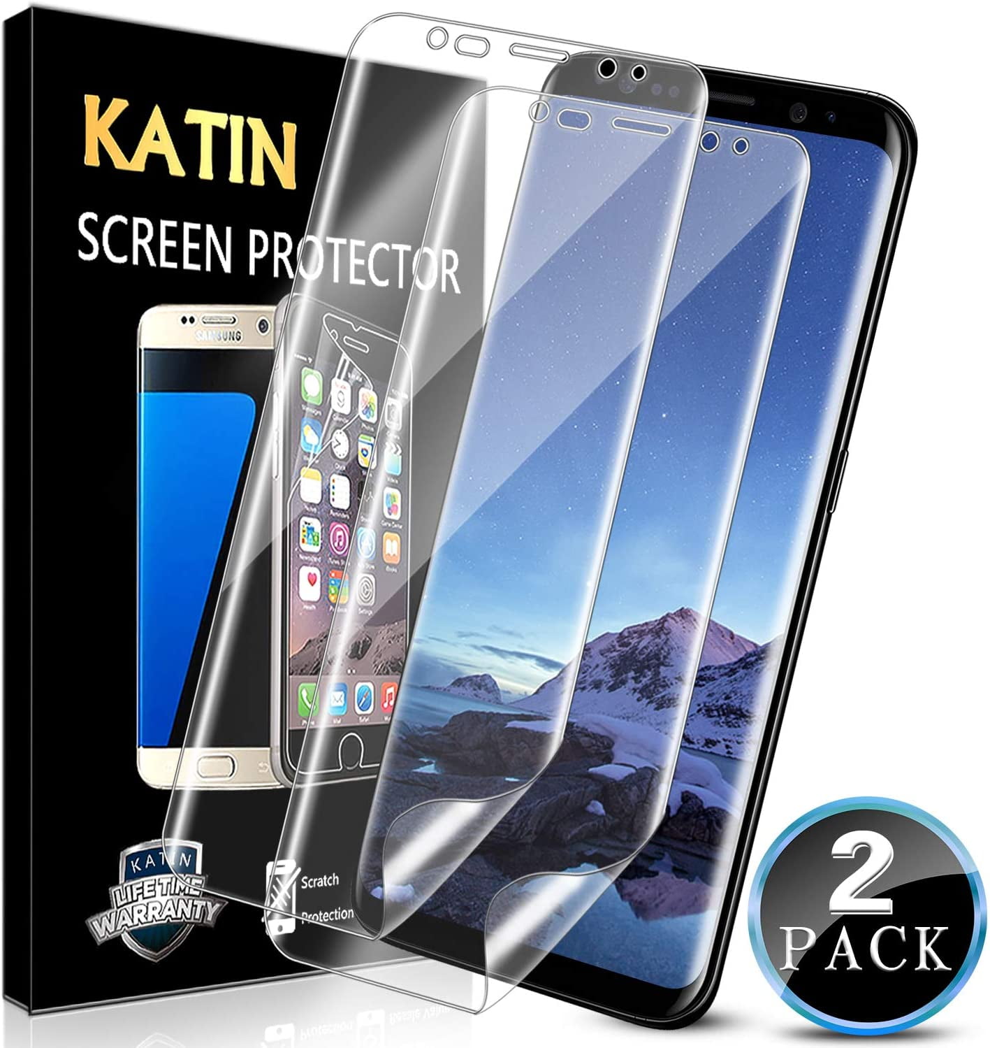 KATIN Galaxy S8 Plus Screen Protector - 3D TPU Screen Protector for ...