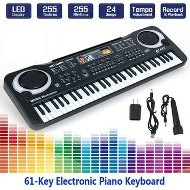 SUGIFT 61 Key Portable Electric Piano Keyboard with Microphone ...