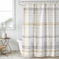 66x72 Inch Shower Curtains for Bathroom, Yellow Brown Check Fabric Bath ...