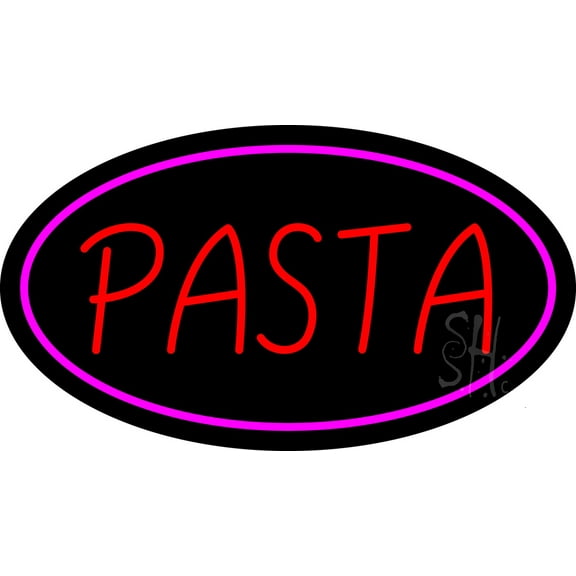 Pizza with Blue Border Green Line LED Neon Sign 20 x 37 - inches, Black ...