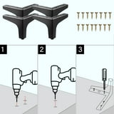 SKERELL 16 Pcs, 4inch Metal Sofa Replacement Legs, Black Iron Triangle ...