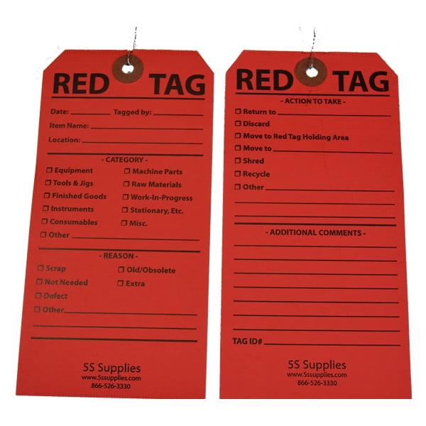 5S Red Tags (Wired) 50 Pack - Walmart.com