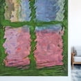 Abstract Green Pink Blue Window Privacy Film, Modern Blurry Garden View ...