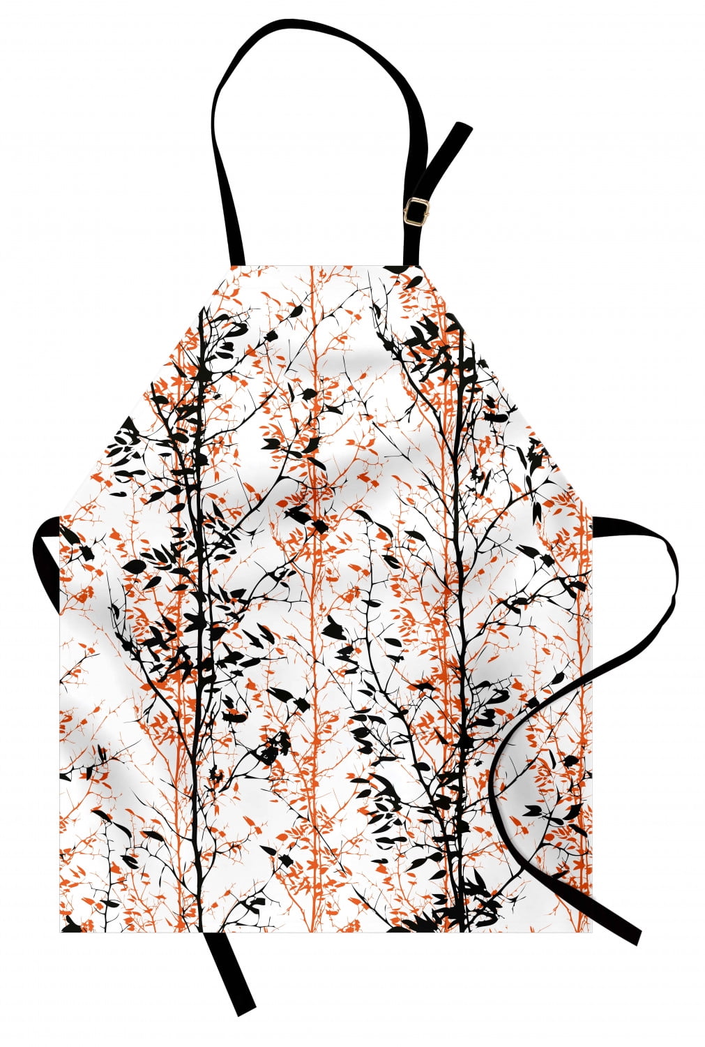 Modern Apron Forest Illustration with Trees Silhouettes Branches Hand ...