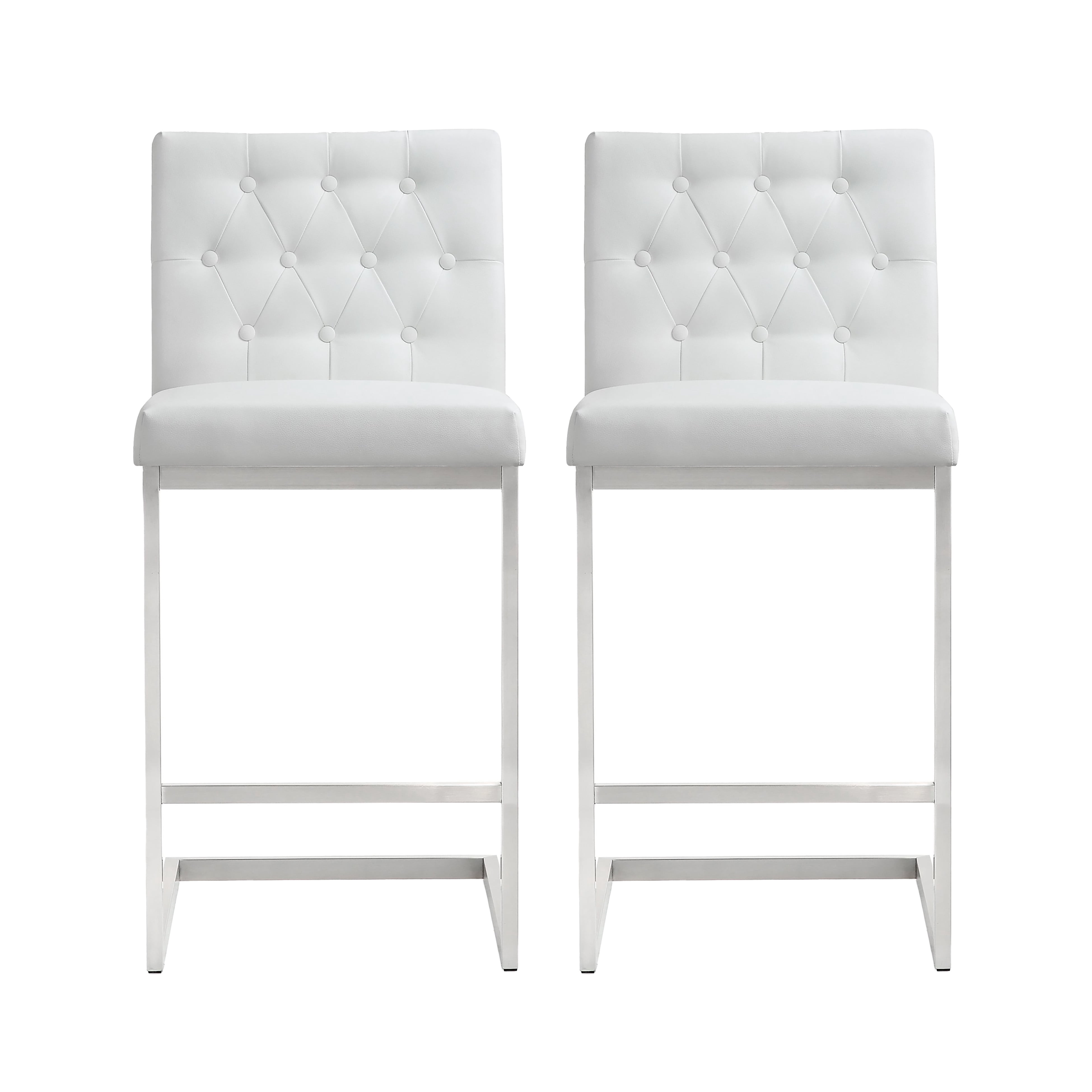 TOV Furniture Helsinki Vegan Leather Counter Stool - Set of 2 - Walmart.com