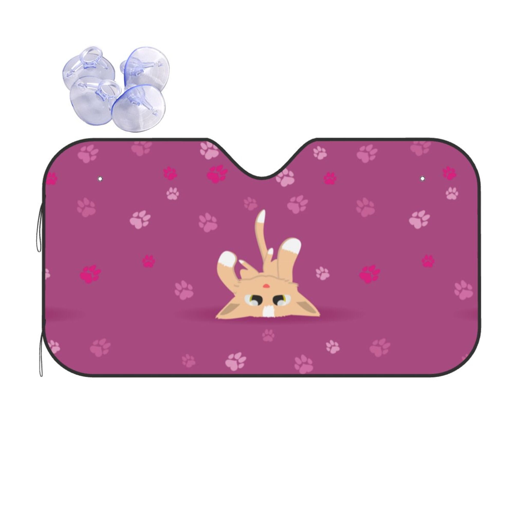 XMXY Car Sun Shade Windshield, Cartoon Cat Cute Kitten Automotive Front ...