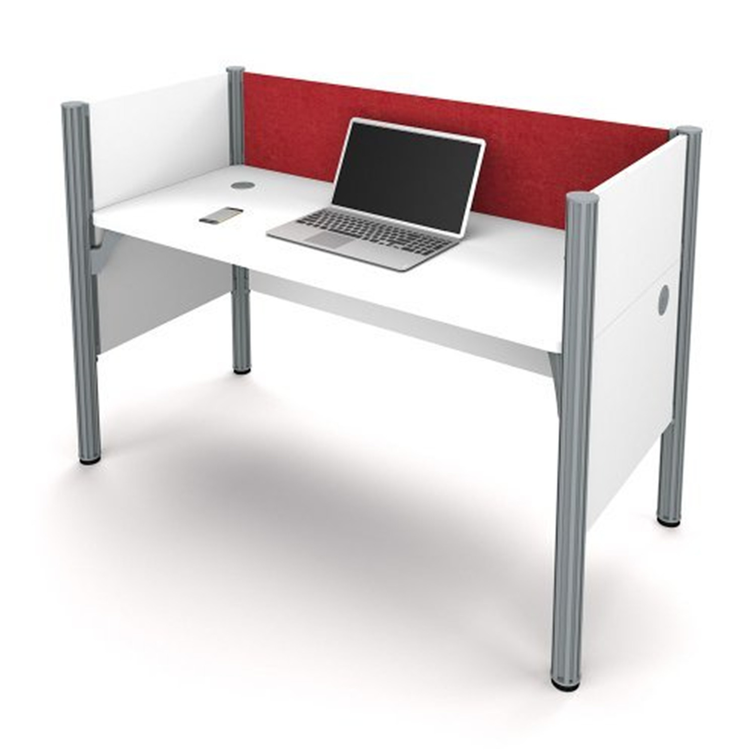 Bestar Pro-Biz Simple workstation in White with Gray Tack Board-Color ...