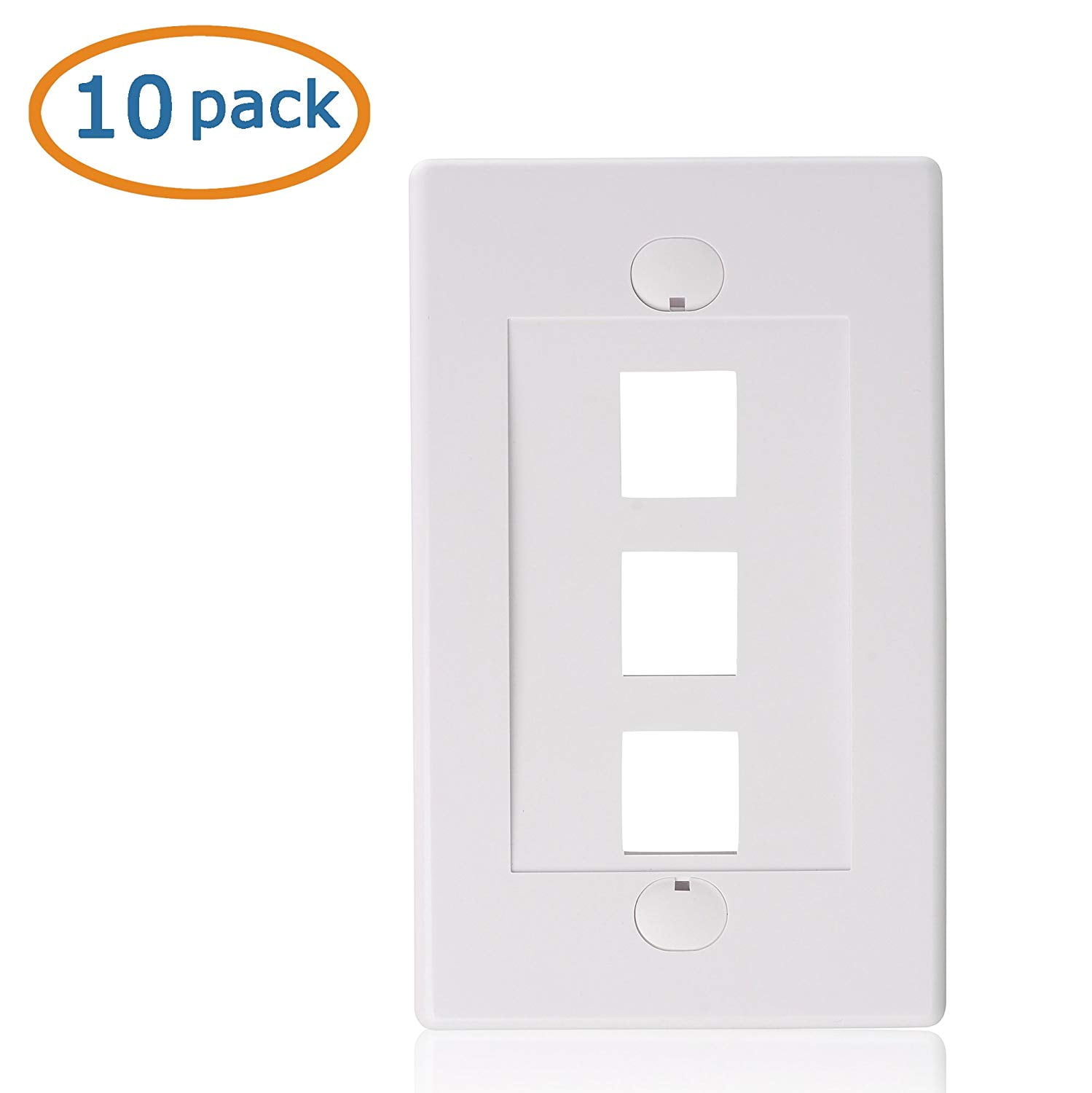 [UL Listed] Cable Matters 10-Pack 3 Port Keystone Wall Plate (Cat6 ...