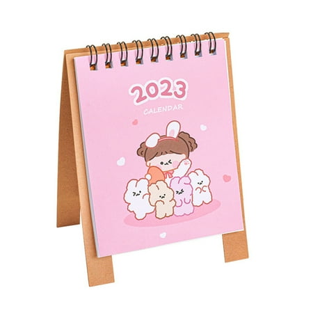 Baiwo Mini Calendar Cartoon Patterns Smooth Page Turning Space-saving ...
