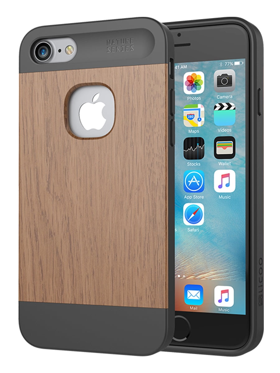 IPhone 7 Wood Case, Slicoo® Nature Series Light Year Wood Slim Covering ...