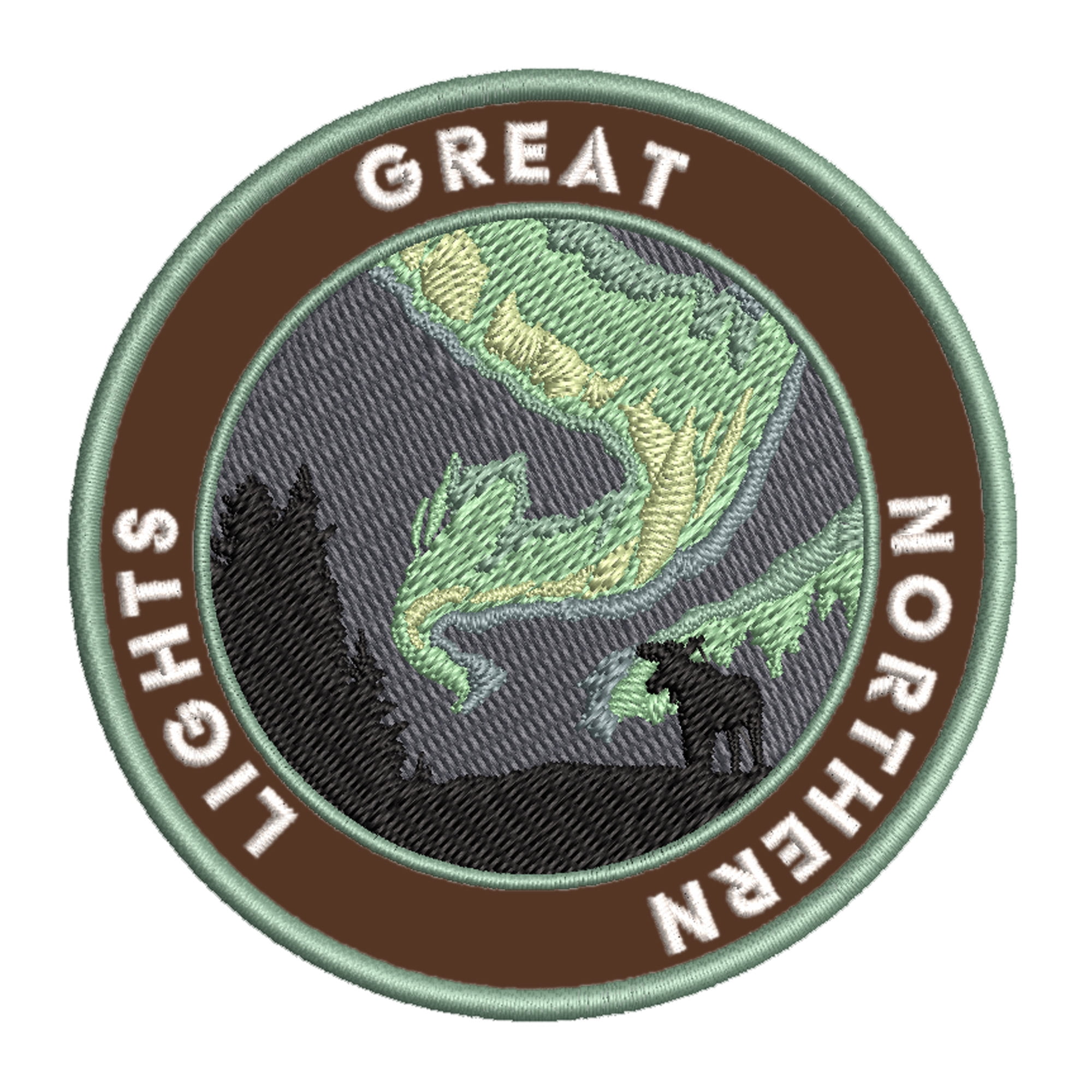 Great Northern Lights 3.5 Inch Iron Or Sew On Embroidered Fabric Badge ...