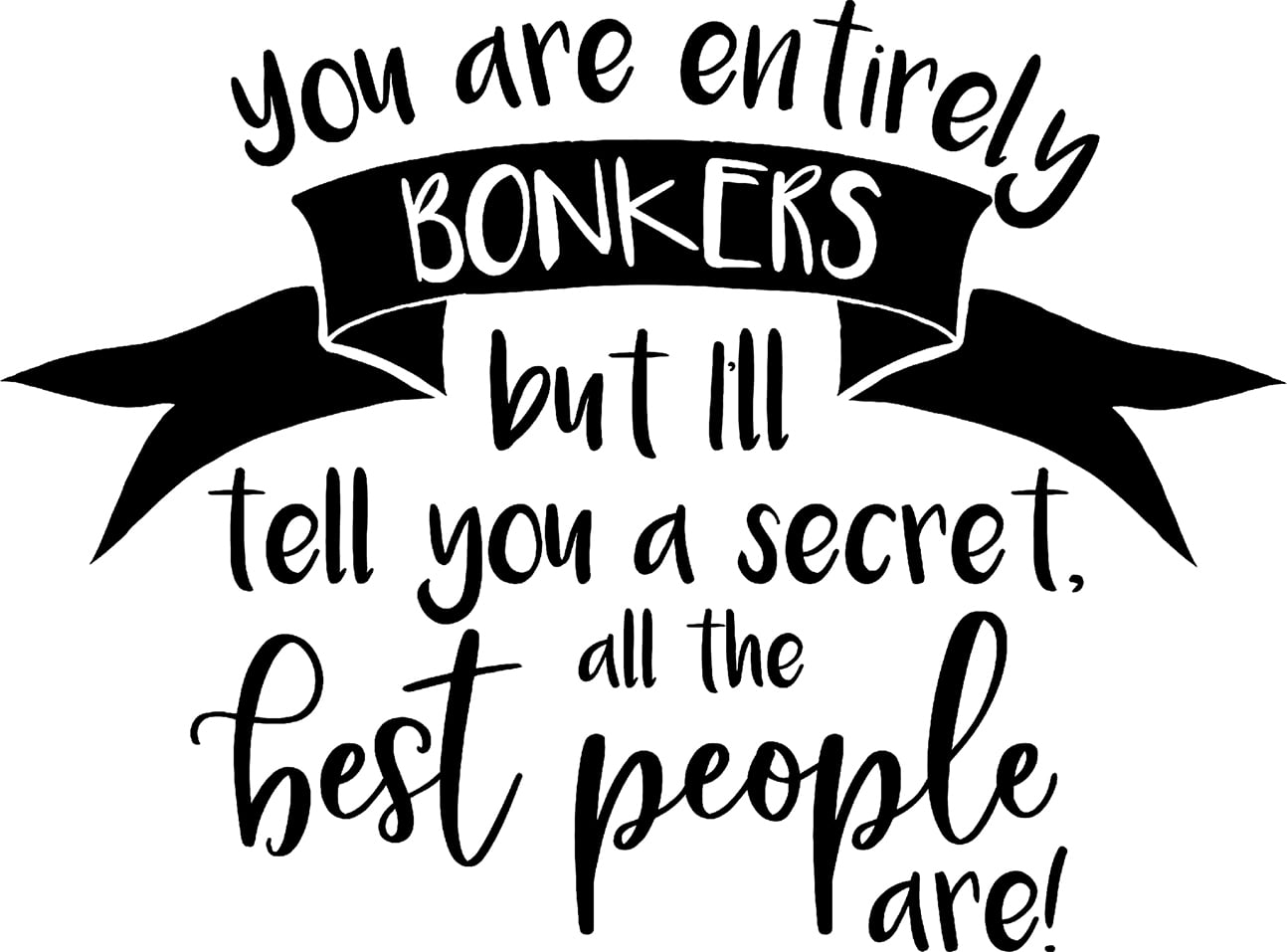You Are Entirely Bonkers All The Best People Are! Wonderland Wall ...