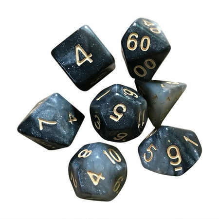 Coiry 7pcs/Set Dichromatic Dices Digital Polyhedron Acrylic Starry Sky ...