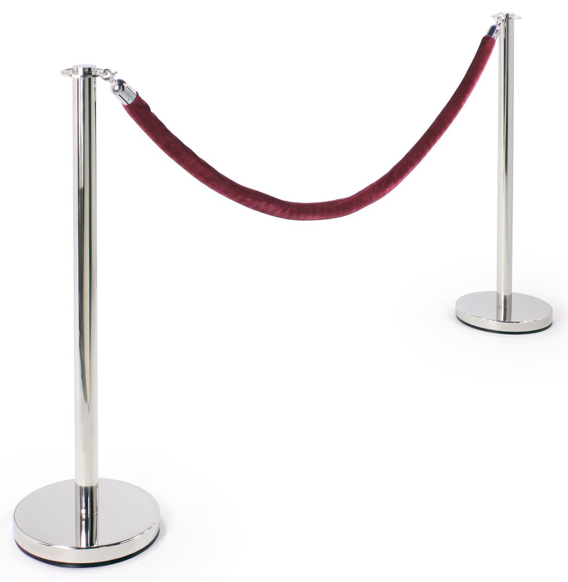 Stanchion Set - (2) 39"h Polished Chrome Stanchion Posts with a 78 ...