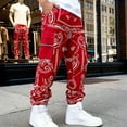 Kalauyu Men's Paisley Pants Cargo Jogger Hip Hop Workout Punk Pants ...