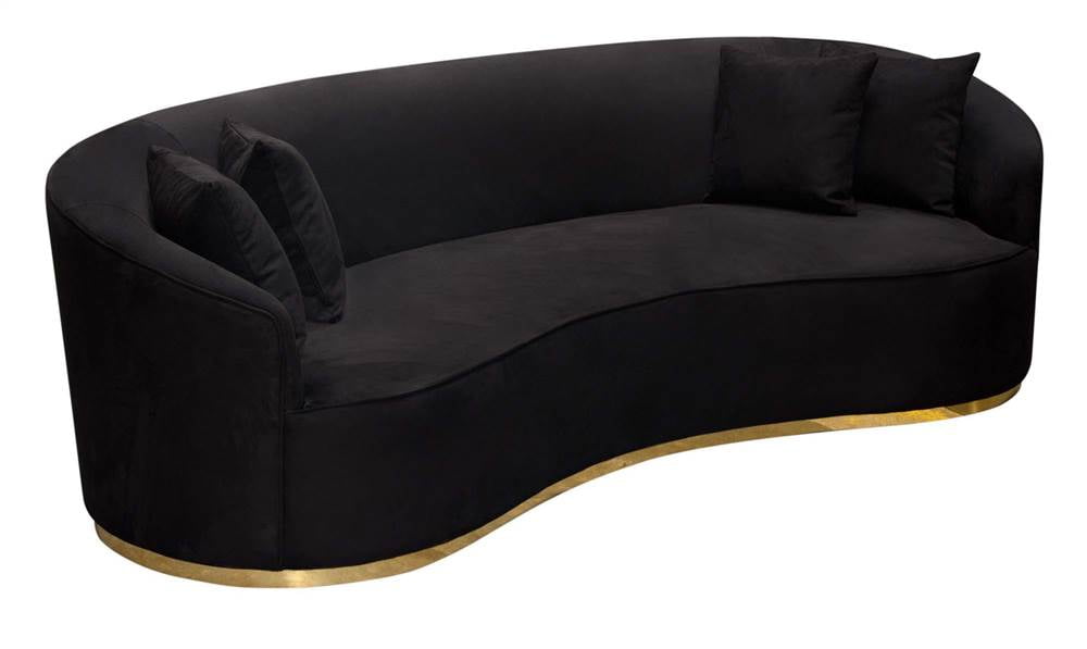 Raven Sofa in Black Suede Velvet by Diamond Sofa - Walmart.com