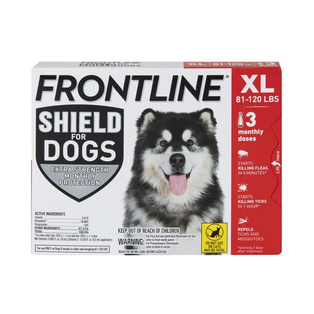 FRONTLINE® Shield for Dogs Flea & Tick Treatment, 81-120 lbs, 3ct ...