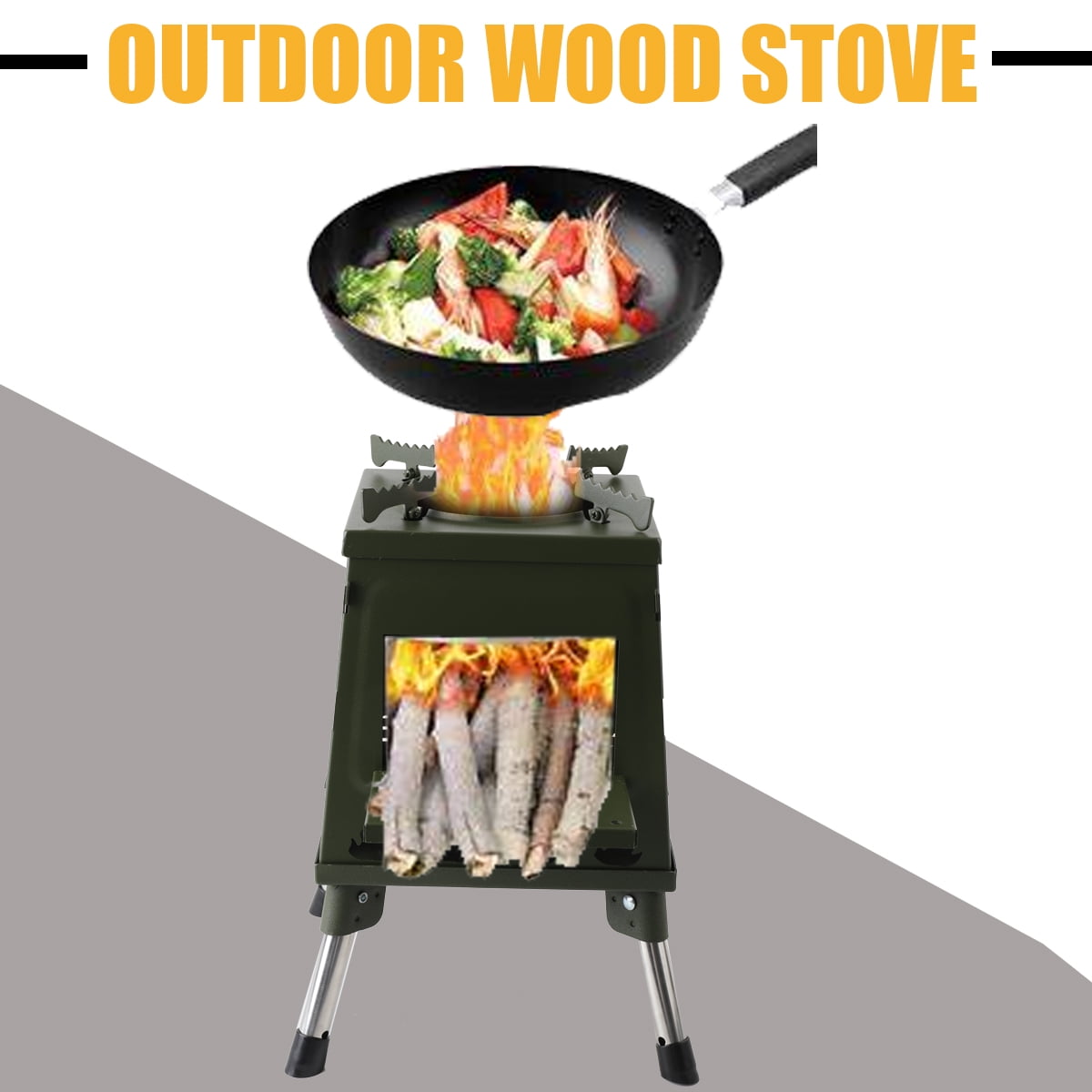 ECUTEE 8.7 inch Wood Burning Stove Outdoor Portable Camping Stove for ...