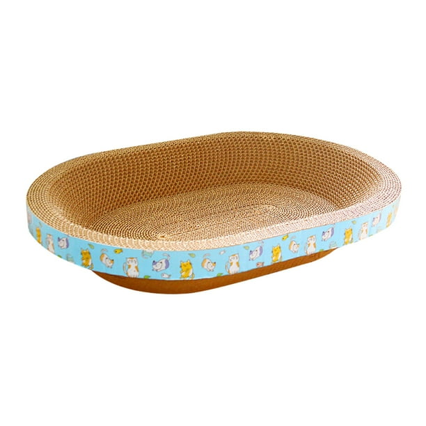 Oval cardboard cat scratching bed, scratching pad nest lounge for ...