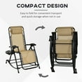 2 Outdoor Zero Gravity Foldable Rocking Loungers, Strong Steel Frame ...