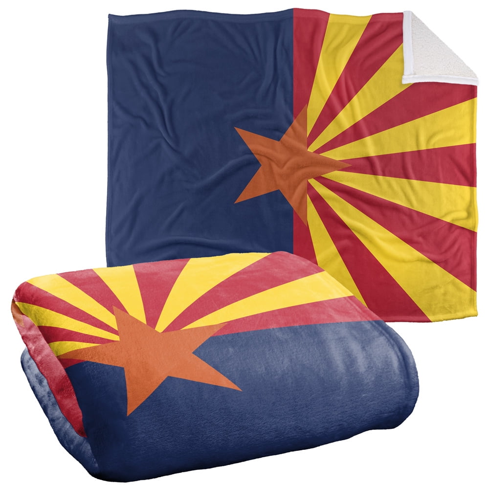Logovision Blanket, 50"x60", Arizona Flag Silky Touch Sherpa Back Super ...