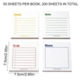 Lunxisen 4 Pcs 4 Pack Stickies Notes Pads Total Sheets Student Office ...
