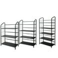 3 4 & 5 Tier Metal Shelf Bookcase Bookshelf Utility Rack Black finish ...