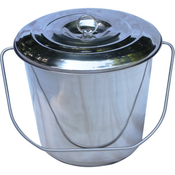 Stainless Steel Milk Pail Bucket with Lid & Handle - Walmart.com