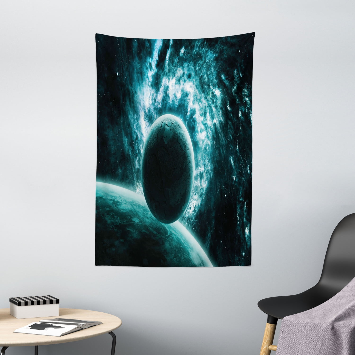 Space Tapestry, Solar System Landscape with a Planet in Light Vast ...