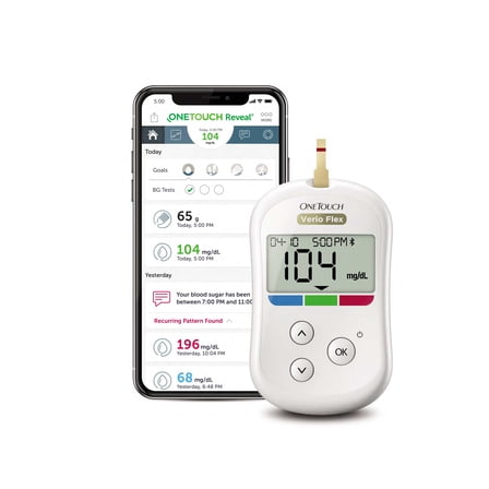 OneTouch Verio Flex Blood Glucose Monitoring System HSA/FSA Eligible ...