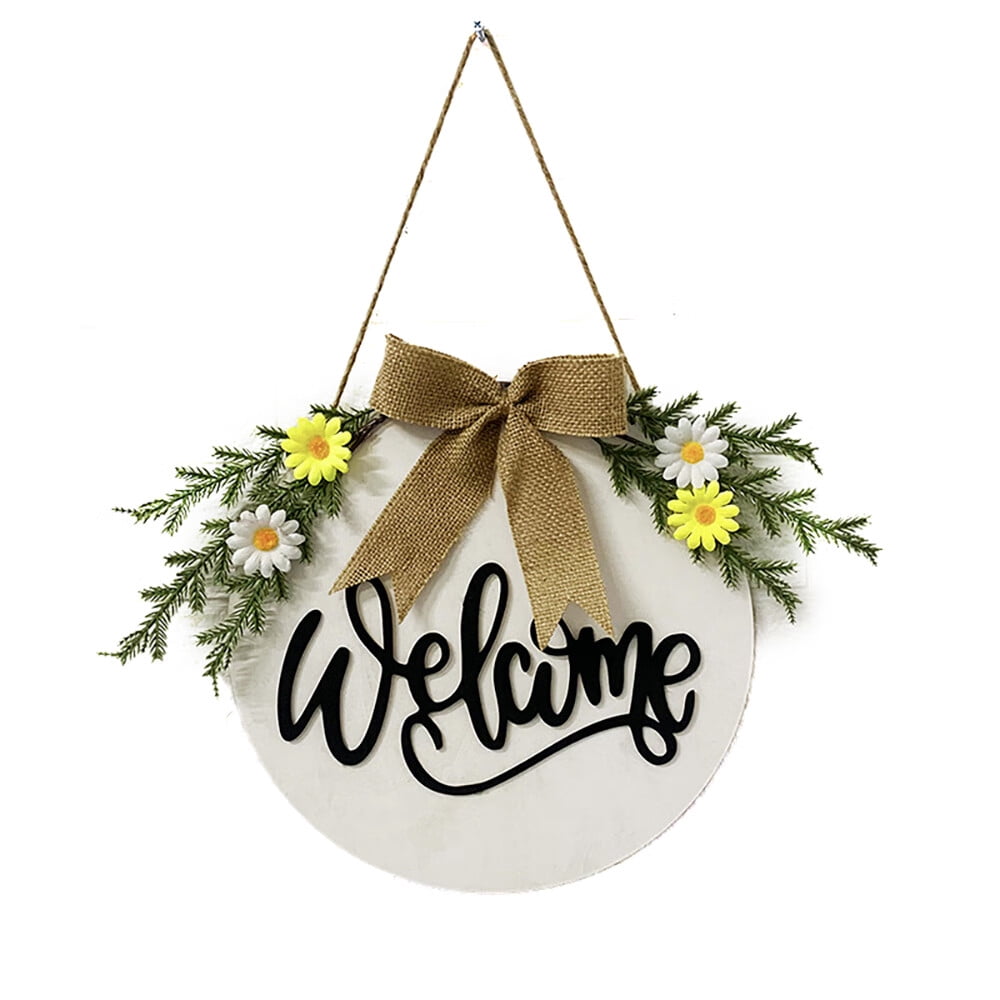 Welcome Sign for Front Door Porch Decor Farmhouse Wreath Wall Decor ...